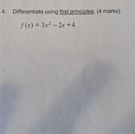solved differentiate using first principles 4 marks