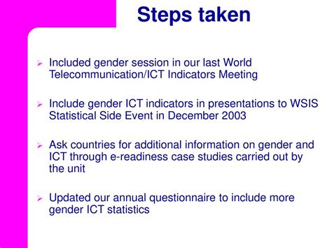 Gender ICT Statistics Second Meeting Of The Working Group On Gender Issues Geneva 79 June 2003