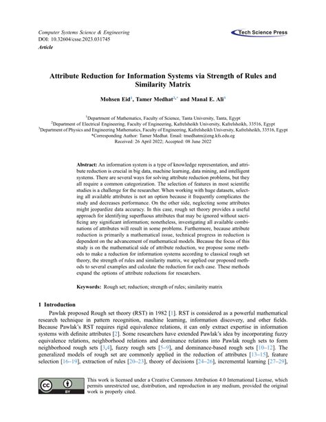 Pdf Attribute Reduction For Information Systems Via Strength Of Rules