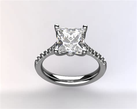 18k 프린세스컷 하프세팅 24ct 링 R알퍼센트