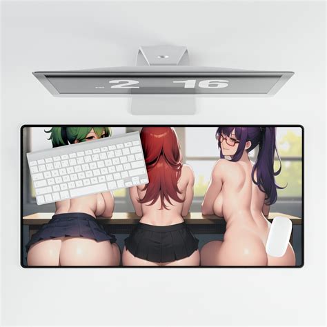 Three Naked Waifus Waiting For You Desk Mats Etsy