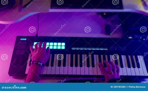 Composer Making Music With Synthesizer Stock Video Video Of Track