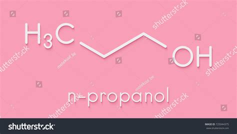 Propanol Npropanol Solvent Molecule Skeletal Formula Stock Illustration