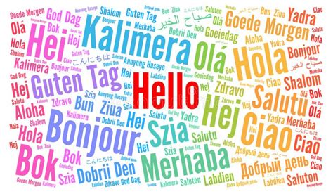 Hello In Verschillende Talen Woordwolk Stock Illustratie Illustration
