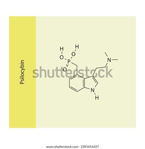 Psilocybin Molecular Structure Skeletal Formula Diagram Stock Vector Royalty Free 2391451657