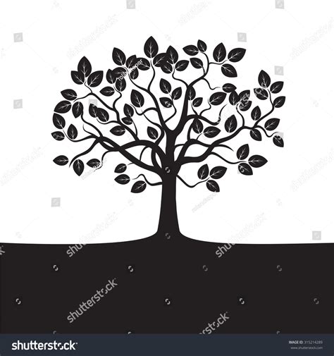 Black Vector Tree Stock Vector Royalty Free