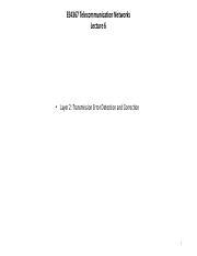 Lecture Error Detection And Error Correction Pdf EE Telecommunication Networks Lecture