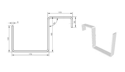 4″ Box Gutter Bracket 90 Degree Hook 4″ Box Gutter Bracket 90 Degree Hook
