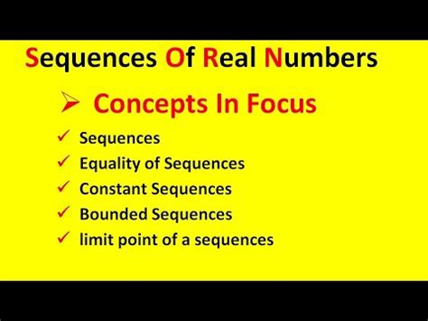 Sequence Of Real Numbers Bsc Mathematics 1st Year YouTube