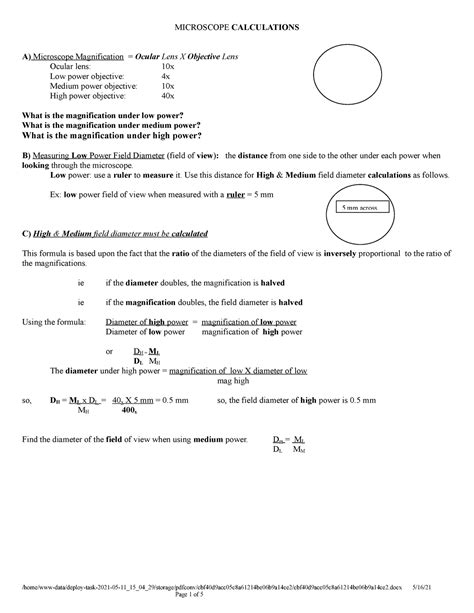 Key Notes On Microscope Calculations And Other Microscope Calculations A Microscope Studocu Key Notes On Microscope Calculations And Other Microscope Calculations A Microscope Studocu