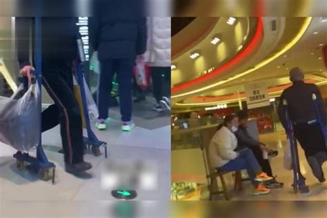 大爷上街解放双腿迅速滑行腿脚不好又健步如飞一路惊呆众人