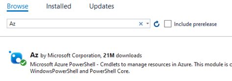 Azure Install Az Module In The Packages For A Project In Visual Studio Stack Overflow