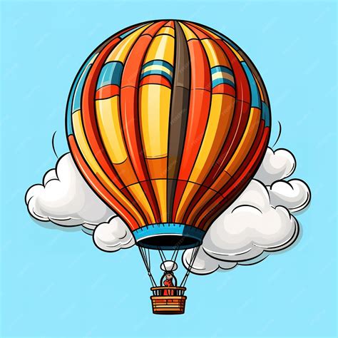 Premium Ai Image Cute Cartoon Hot Air Balloon
