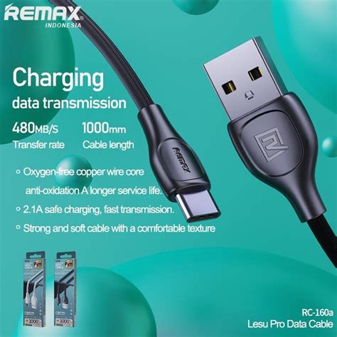 Jual Kabel Data Remax Type C Lesu Pro Rc 160a Shopee Indonesia