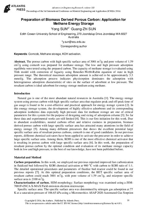 Pdf Preparation Of Biomass Derived Porous Carbon Application For Methane Energy Storage