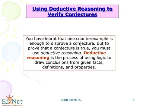 ppt grade 9 algebra1 using deductive reasoning to verify conjectures
