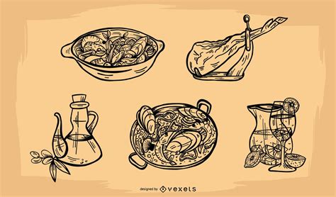 Descarga Vector De Conjunto De Vectores De Elementos De Comida