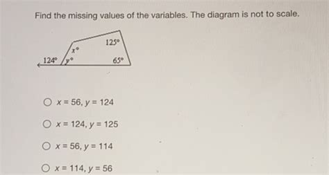 Solved Find The Missing Values Of The Variables The Diagram Is Not To Scale X Y X