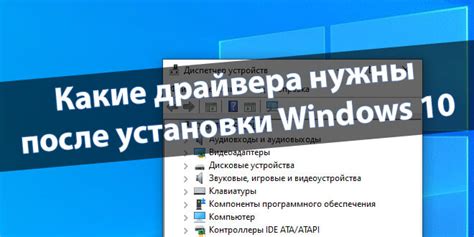 Какие драйвера нужны после установки Windows 10 Windd Pro