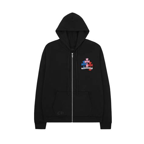 크롬하츠 멀티 컬러 크로스 집업 후드 블랙 Chrome Hearts Kream