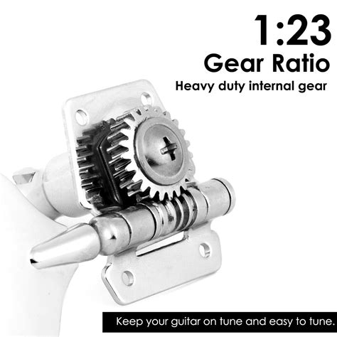 6r Guitar String Inline Tuning Pegs Locking Tuners Keys Machine Heads Chrome For Sale Online Ebay