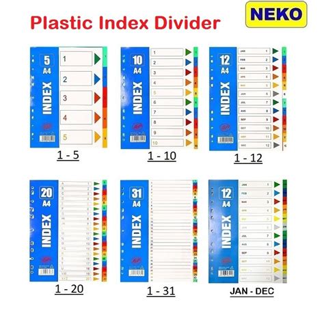 PP Plastic Index Divider Shopee Malaysia