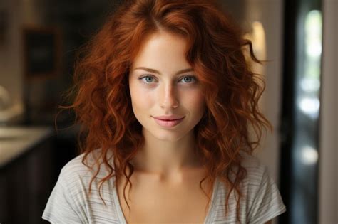 Premium Ai Image Happy And Smiling Redhead Girl Showing Her Thumbs In