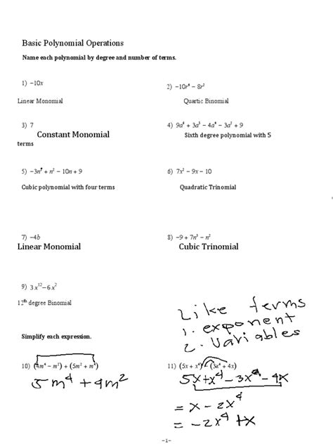 Basic Operations On Polynomials Pdf