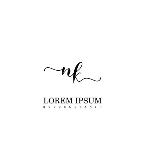 Nk Initial Handwriting Template Design 27787240 Vector Art At Vecteezy