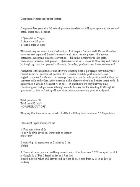 Capgemini Aptitude Test Papers Pdf Teaching Mathematics Nature