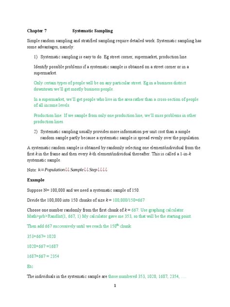 Chapter 7 Systematic Sampling Completed Pdf Sampling Statistics Bias Of An Estimator