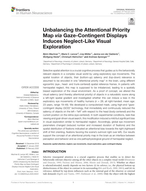 Pdf Unbalancing The Attentional Priority Map Via Gaze Contingent