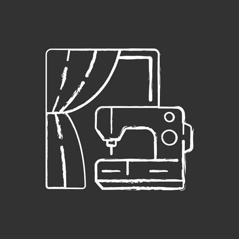 Curtain Sewing And Alteration Chalk White Icon On Black Background