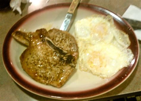 Pork Chops And Fried Eggs At Tastee Diner Silver Spring
