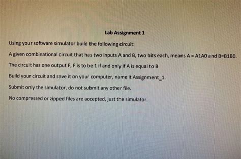 solved lab assignment 1 using your software simulator build