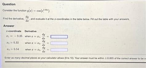 solved consider the function y x cos left e {2 56