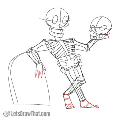 How To Draw A Skeleton An Easy Cartoon Skeleton Drawing