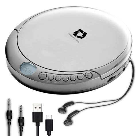 Deluxe Products CD Player Portable With Second Anti Skip Stereo Earbuds Includes Aux In