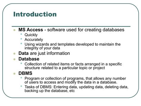 Microsoftaccessworkingwithformsandgeneratingreports107ppt Databases Computer