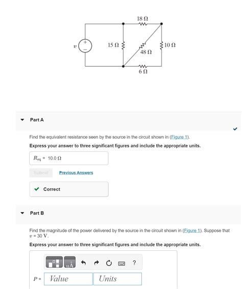 solved find the equivalent resistance seen by the source in
