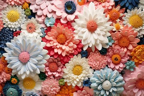 Premium Photo Colorful Flowers Bloom And Fill Whole Screen