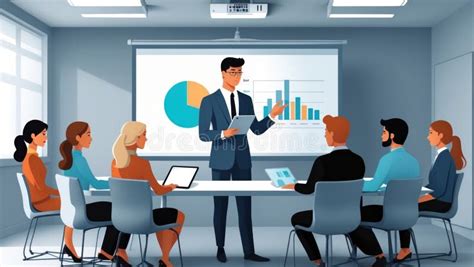 Business Presentation With Team Data Charts And Graphs Stock Illustration Illustration Of