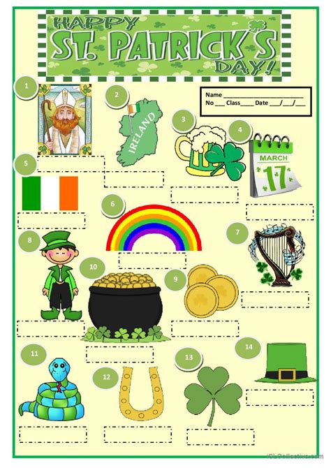 Stpatrick English Esl Worksheets Pdf And Doc