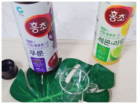 상큼 달콤한 홍초에이드 만들기 청정원 홍초 푸룬 레몬and라임 네이버 블로그