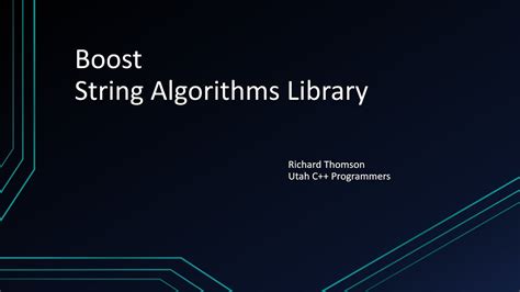Boost String Algorithms Library Youtube