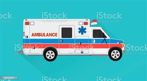 응급 앰뷸런스 벡터 일러스트입니다 평면 디자인 스타일에 구급차 자동차 건강관리와 의술에 대한 스톡 벡터 아트 및 기타 이미지 건강관리와 의술 교통 교통수단 Istock