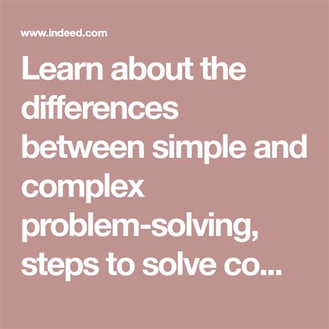 Differences Between Simple And Complex Problem Solving