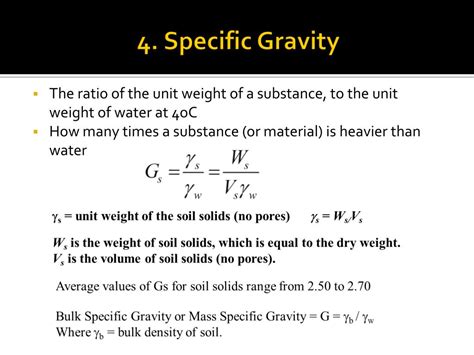 What Is Specific Gravity Definition Formula