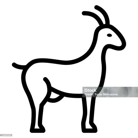 염소 라인 아이콘 가축 개념 흰색 배경에 유모 염소 기호 개요 스타일의 모바일 개념 웹 디자인의 염소 그림 아이콘 벡터 그래픽 가축에 대한 스톡 벡터 아트 및 기타 이미지