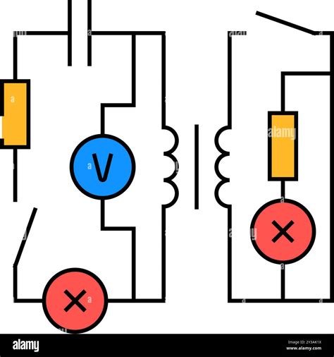 Electric Circuit Electrical Engineer Icon Color Illustration Stock